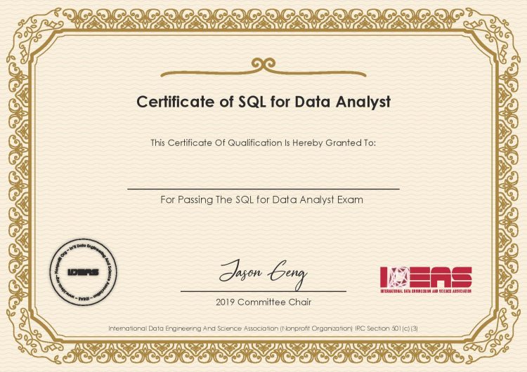 Certificate – IDEAS